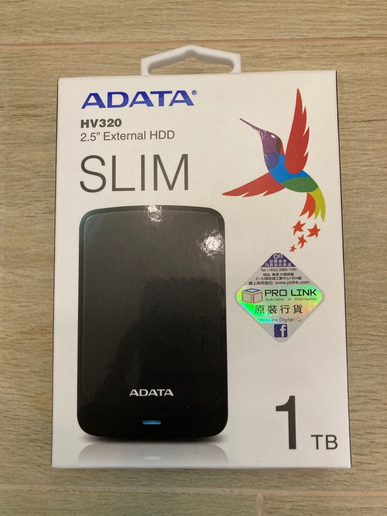 ADATA HV 320 1TB External Hard Disk 外接式硬碟, 電腦＆科技, 電腦周邊及配件, 硬碟及儲存器 ...