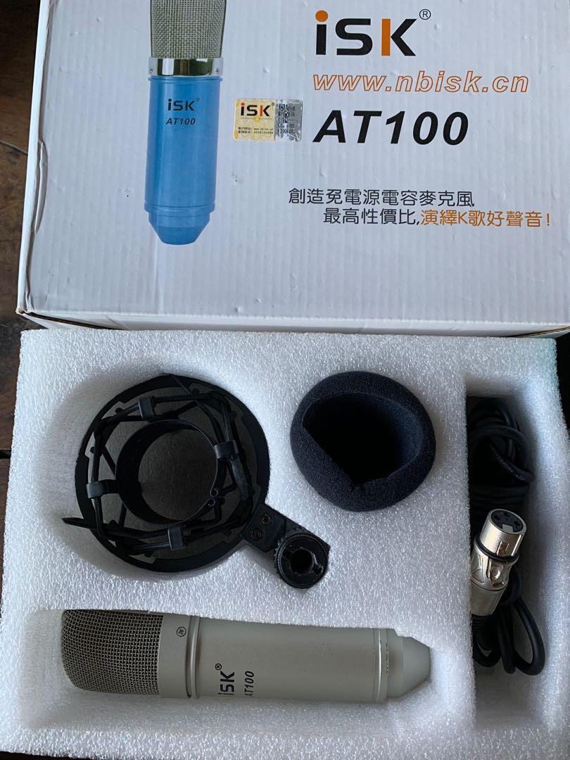 isk at100 condenser microphone & soundcard v8 pro, Audio, Microphones on Carousell