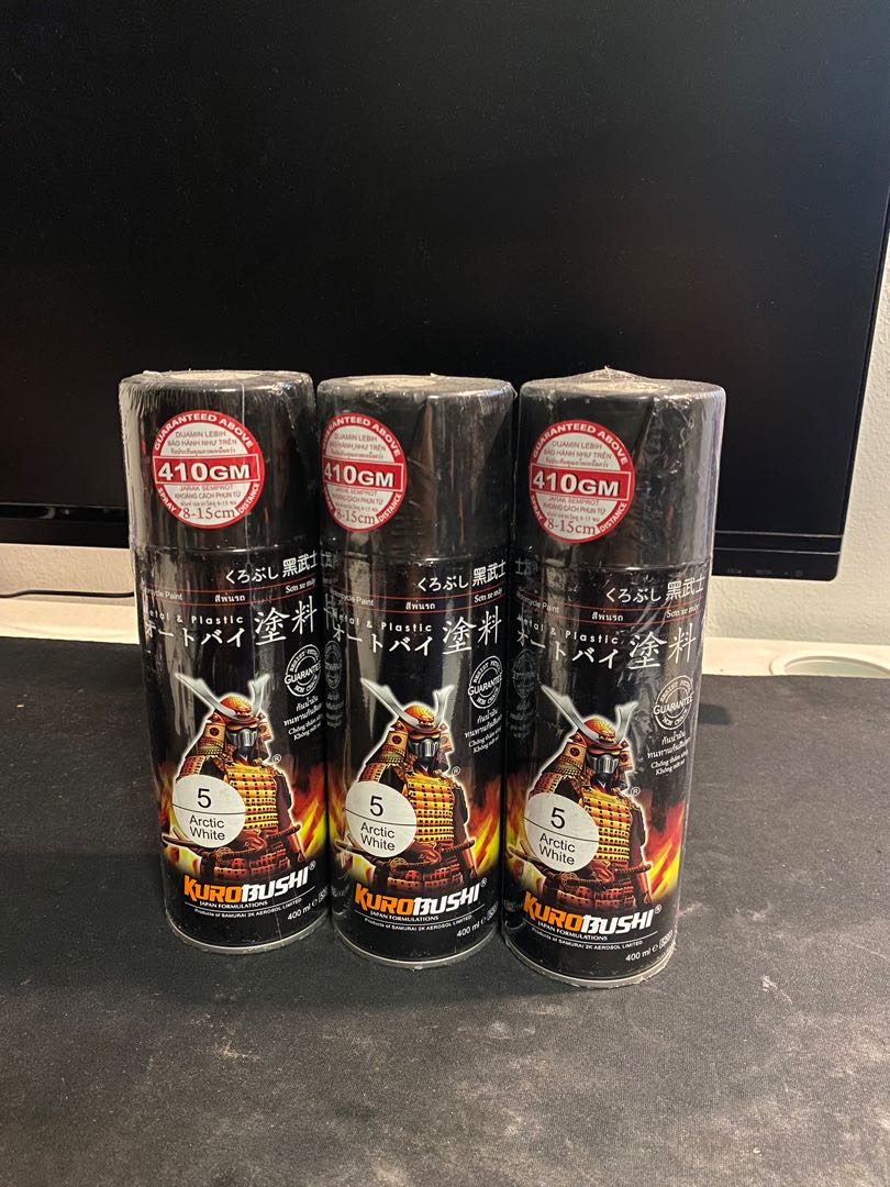Kurobushi Arctic White Samurai Spray, Motorcycles, Motorcycle Accessories on Carousell
