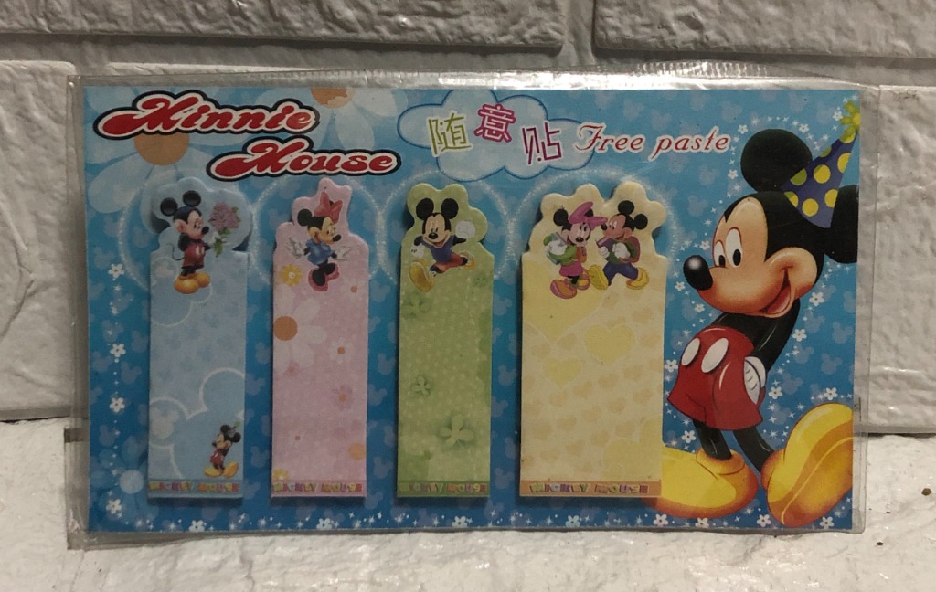 kym: Mickey Mouse POST IT PAPER STICKY NOTES, Hobbies & Toys ...