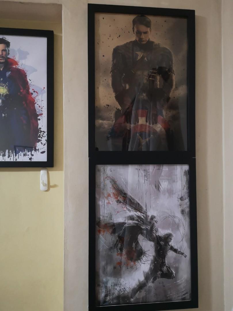 Marvel poster w/ frames, Hobbies & Toys, Stationery & Craft, Art ...