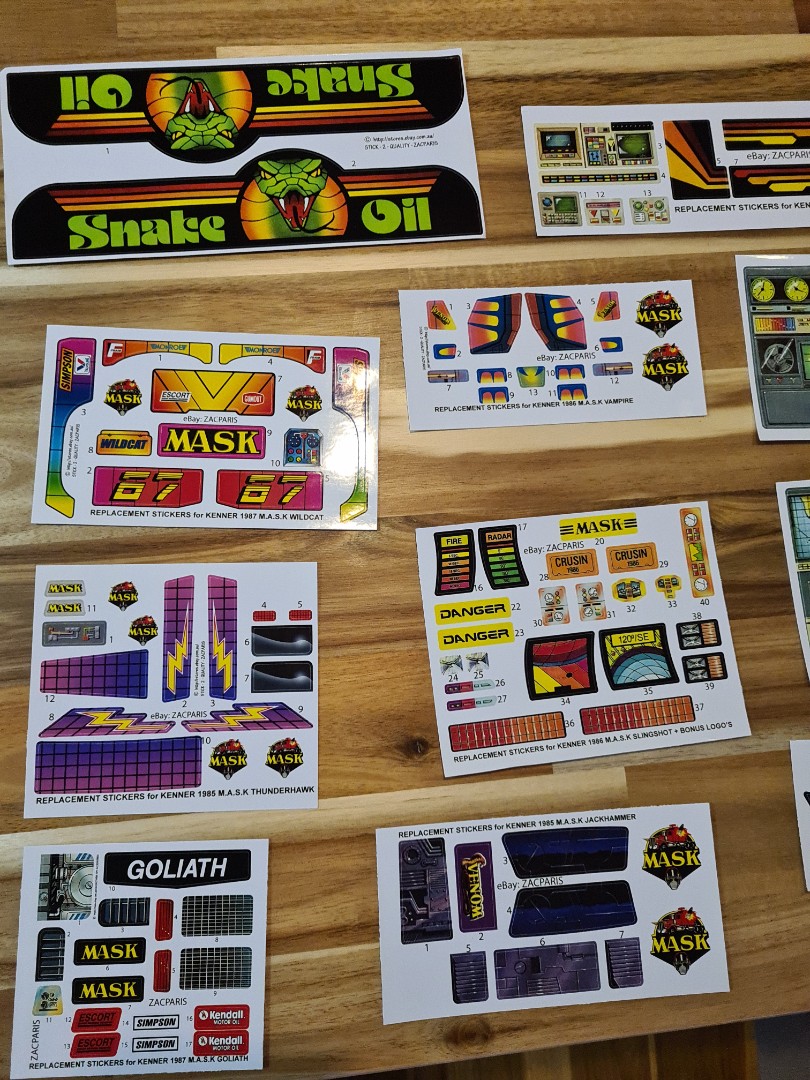 MASK Kenner Stickers Restore, Hobbies & Toys, Memorabilia ...
