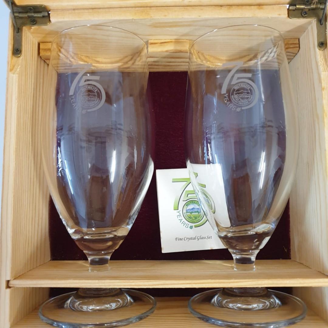 NUTRILITE Crystal Glass 75th Anniversary Set, Furniture & Home Living ...