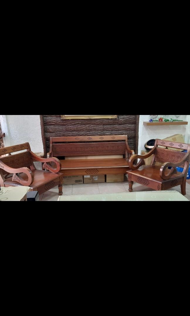 Sofa set Teak Wood (Jati), Furniture & Home Living, Furniture, Tables ...