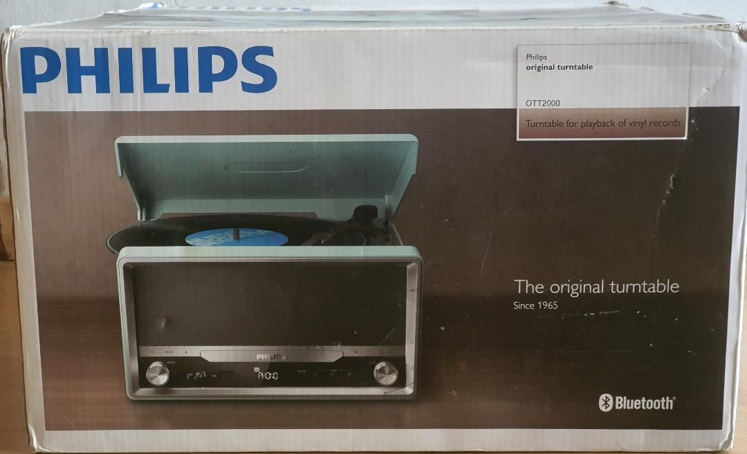 Philips OTT2000 Turntable LP Vinyl Record CD Player Bluetooth Micro ...