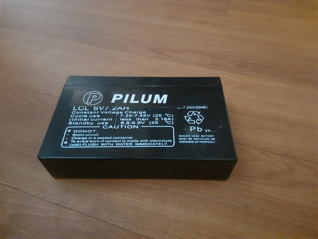Pilum 6v 7.2AH lead acid battery, Mobile Phones & Gadgets, Mobile ...