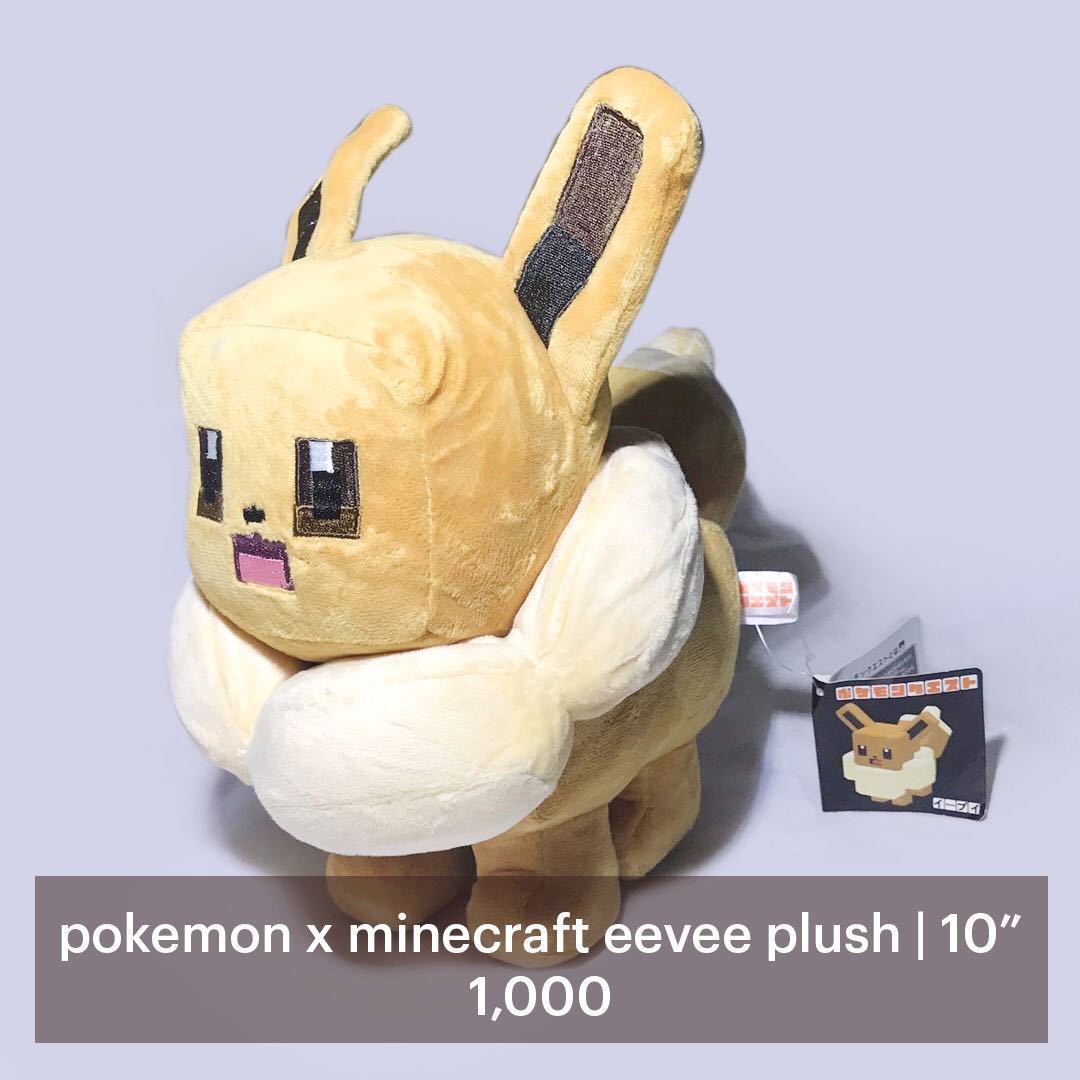 Pokemon x minecraft eevee plush, Hobbies & Toys, Toys & Games on Carousell