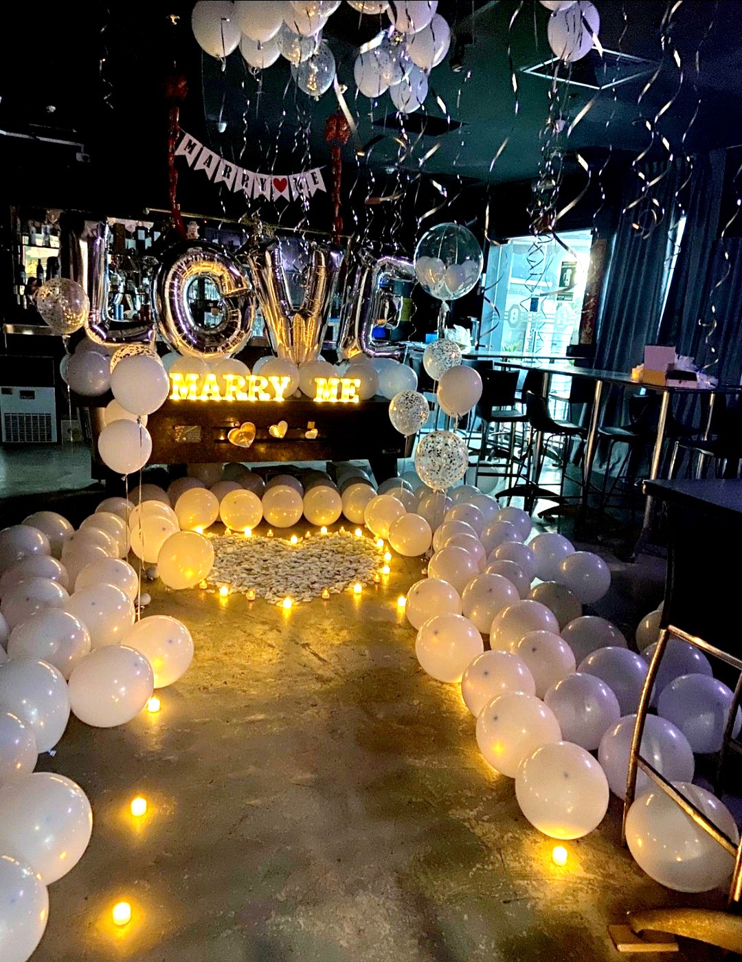 Proposal decorations, marry me set up, marry me decorations, helium ...