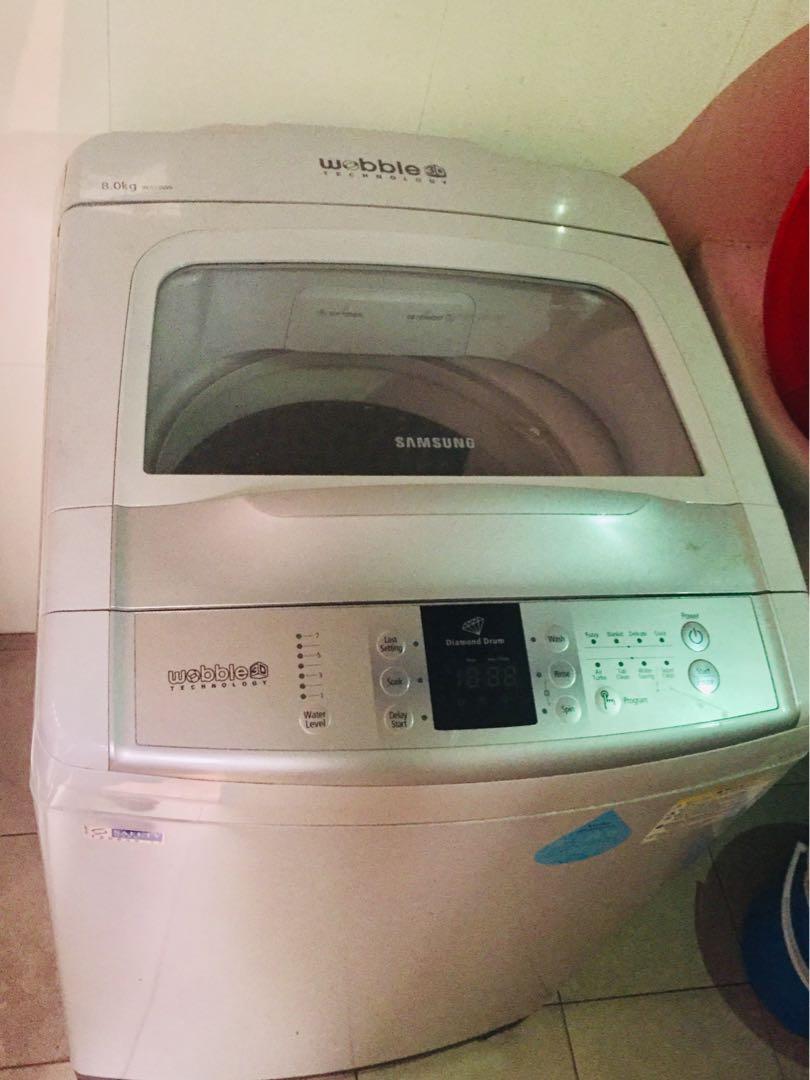 Samsung wobble 8kg top loader washing machine, TV & Home Appliances ...