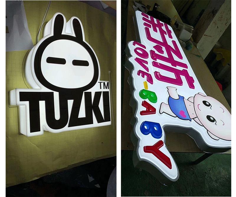 Signage three-sided luminous acrylic led font custom made special ...