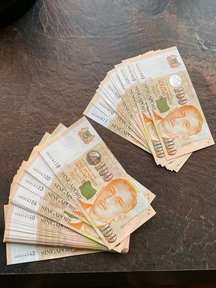 Singapore Banknotes notes $100 new sg money, Hobbies & Toys ...