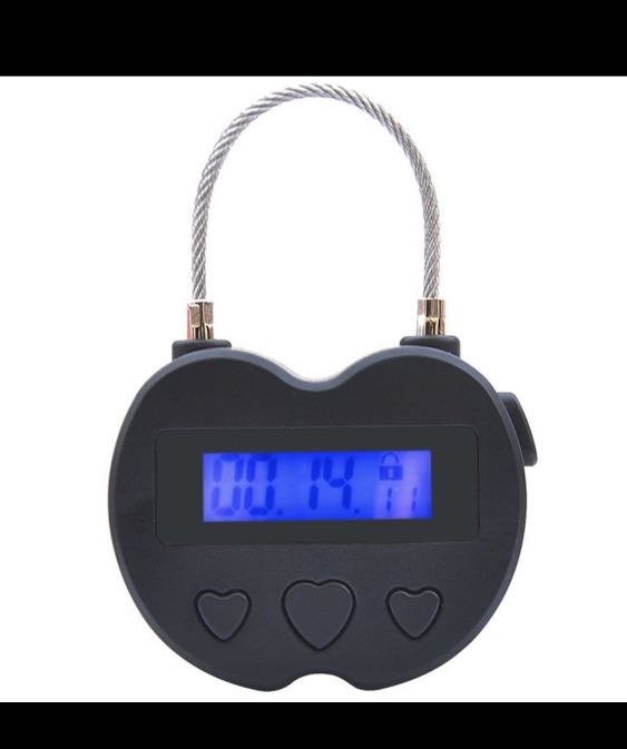 Smart Time Lock LCD Display Time Lock USB Rechargeable Timer Black ...