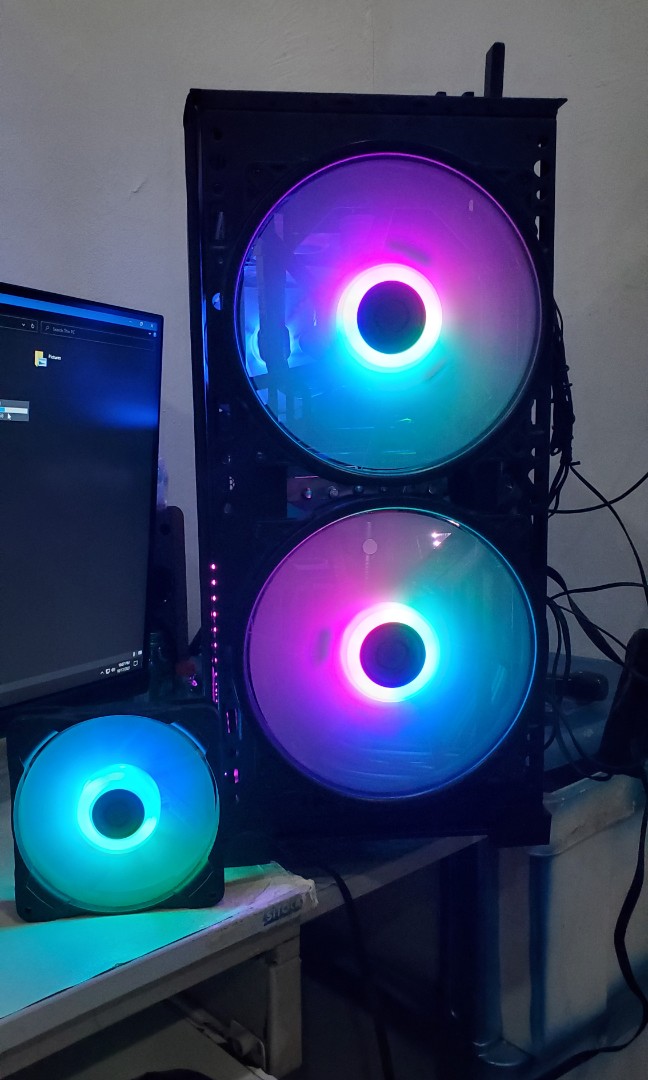 Tecware orbis 2x 200mm , 120mm argb case fan set with remote and hub # ...