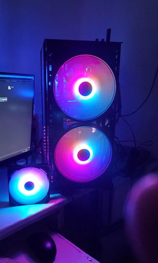 Tecware orbis 2x 200mm , 120mm argb case fan set with remote and hub # ...