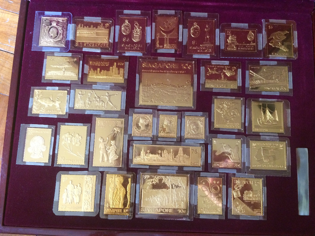 The Singapore Collection, Gold plated silver stamp ingots, Hobbies ...