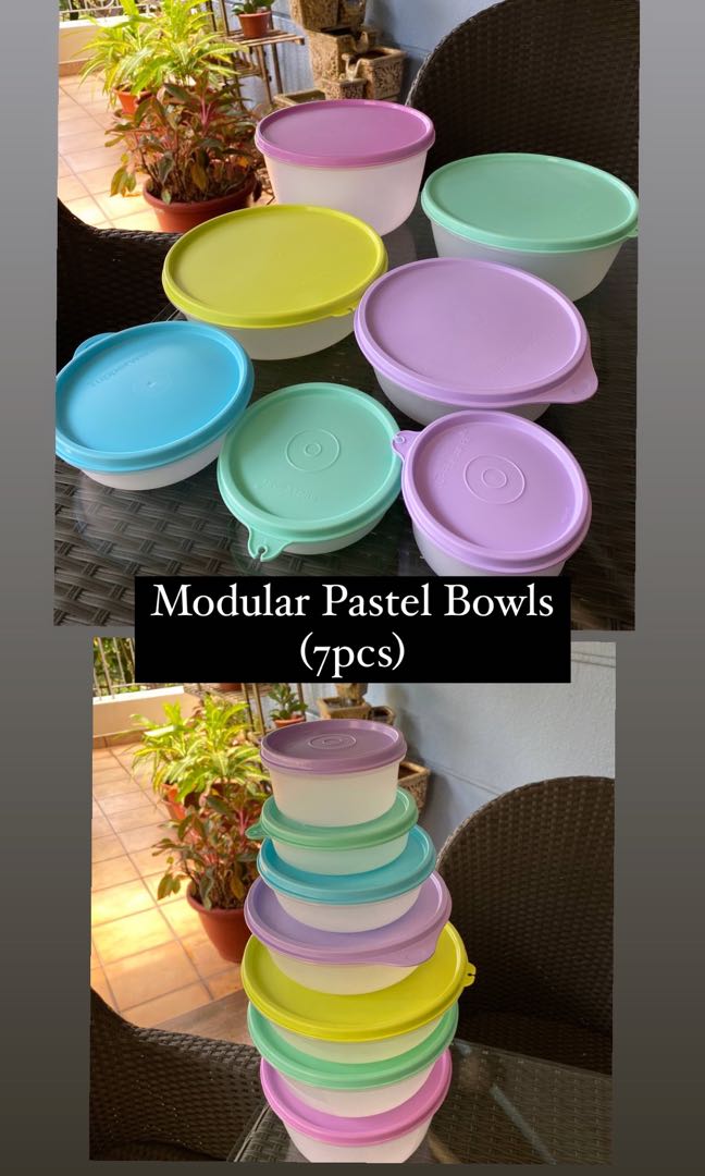 Tupperware Modular Pastel Bowls, Furniture & Home Living, Kitchenware ...