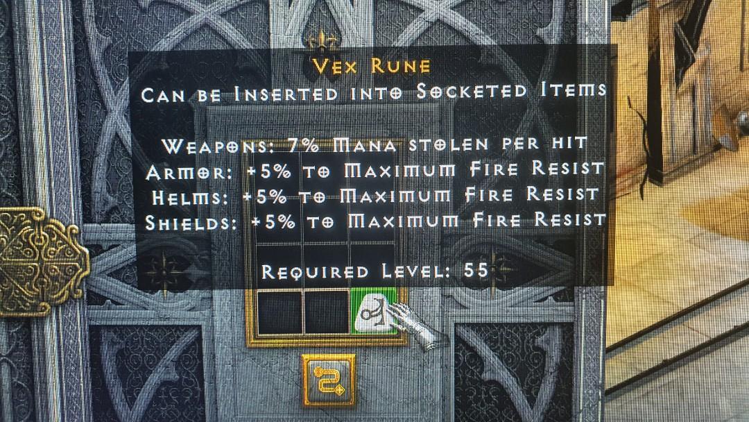 Vex Rune Diablo 2 (D2R), Video Gaming, Video Games, Others on Carousell