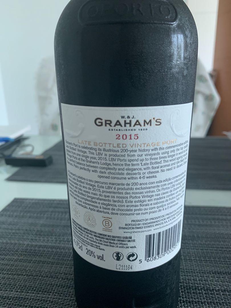 W&J Graham’s Late bottled vintage port wine, Food & Drinks, Beverages ...