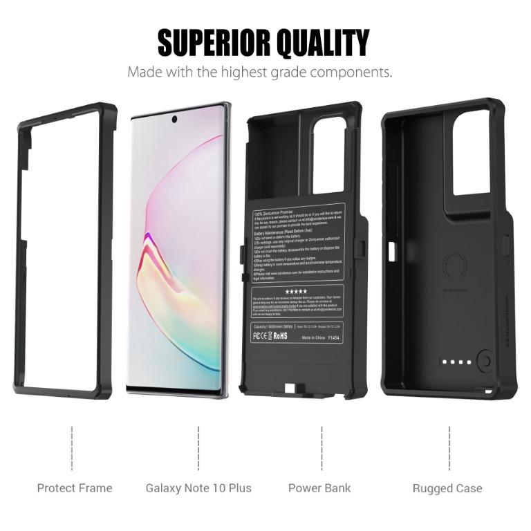 Zerolemon 10000mah Battery Case For Samsung Note 10 Plus Mobile Phones