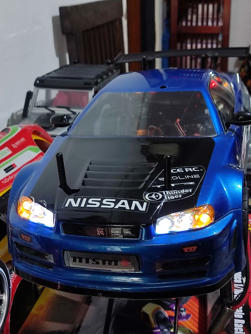 1/10 R34 Nissan Skyline touring drift Ace Rc car Thunder Tiger, Hobbies ...