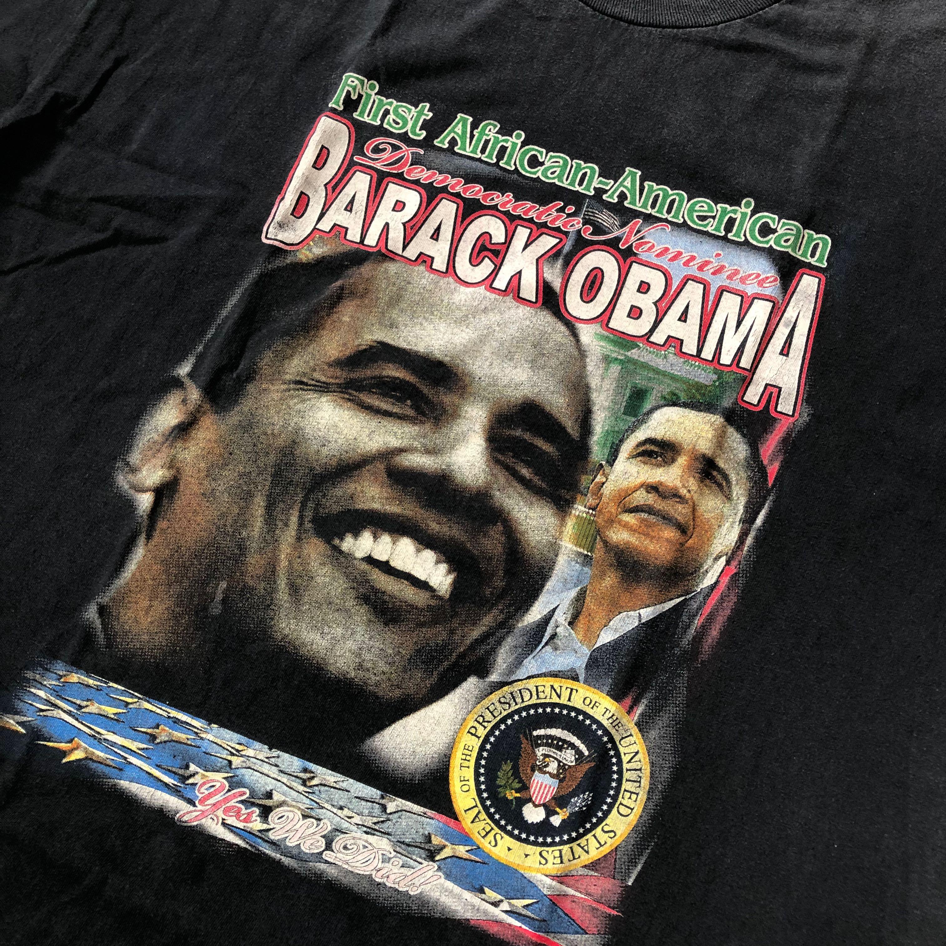 Black Graphic Tee Oversized Barack Obama, Men's Fashion, Tops & Sets ...