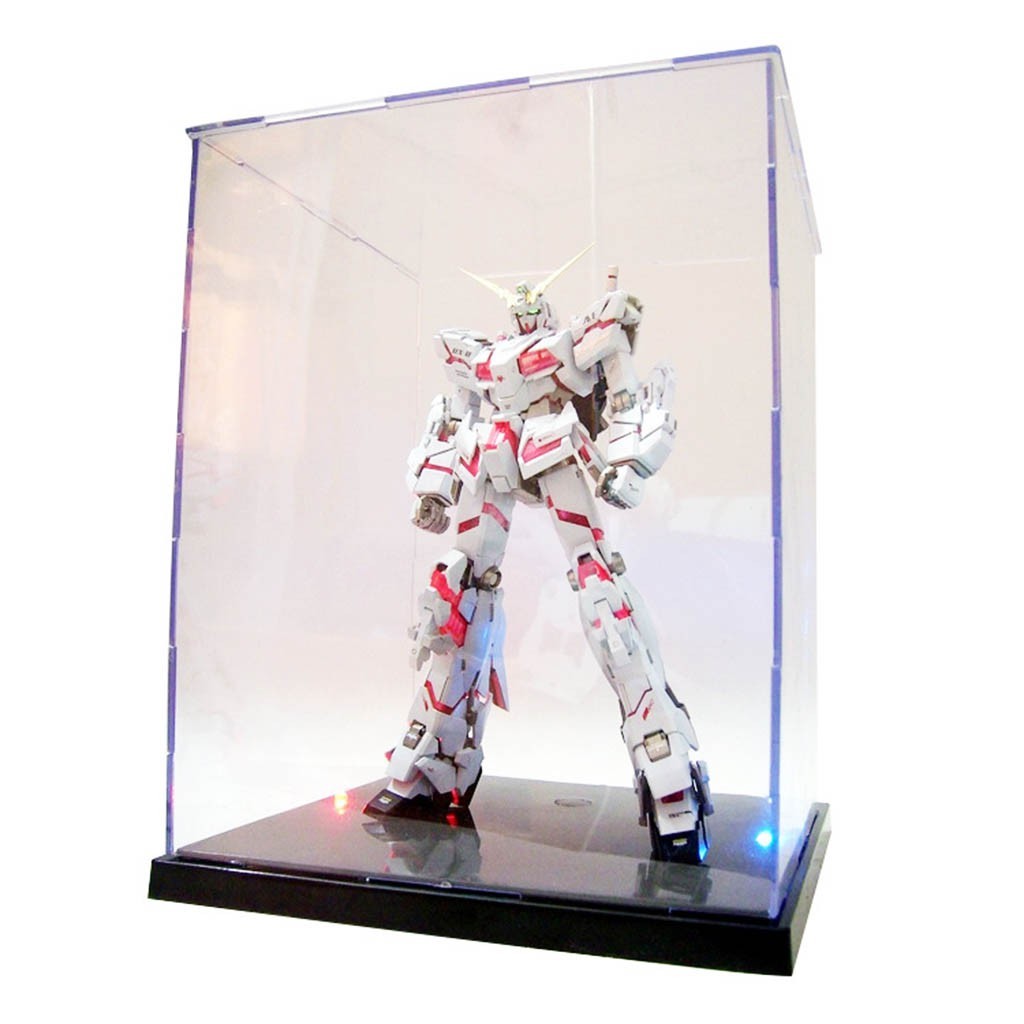 Clear Acrylic Display Box With Colorful Light Dustproof Action Figure ...