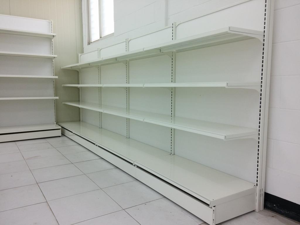 Closed Backing Gondola Shelve Adjustable Layers, Furniture & Home ...