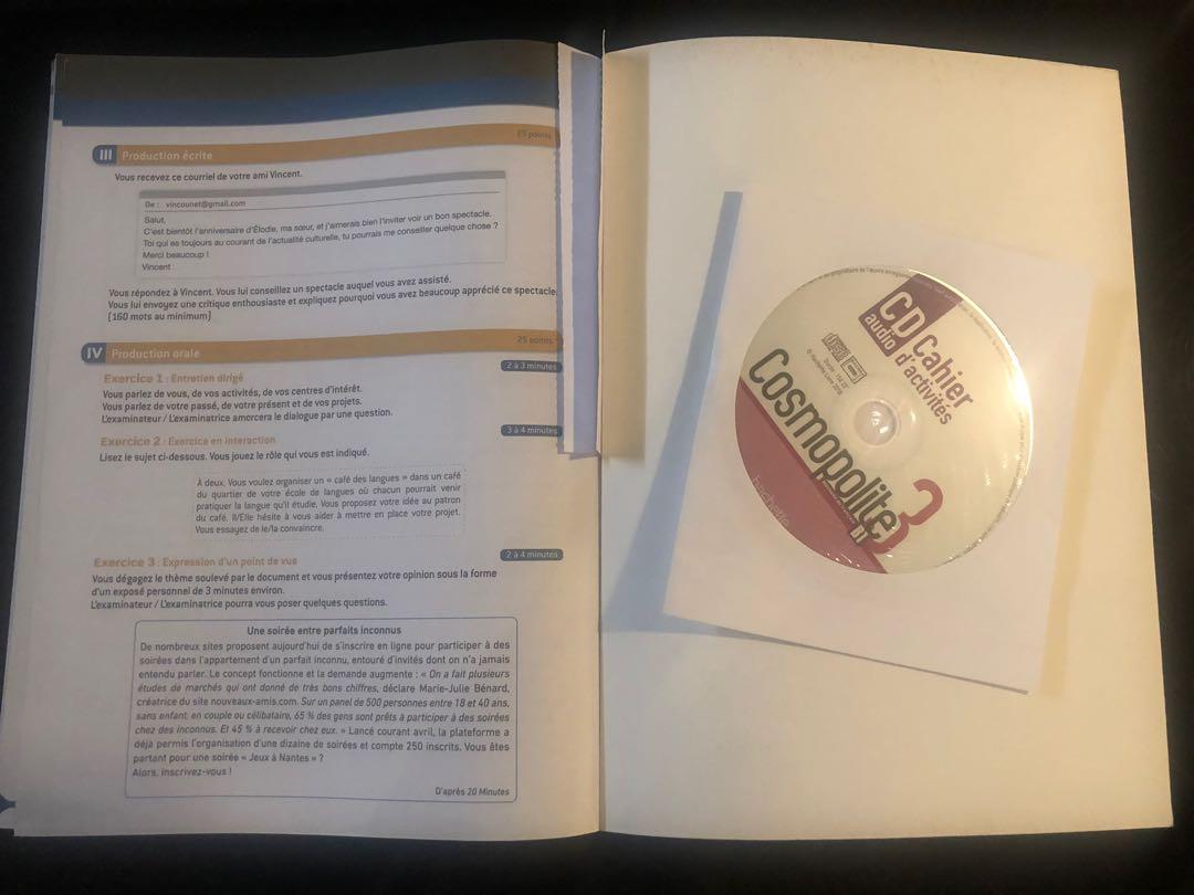 Cosmopolite 3 (French B1 Level) book and activity book, Hobbies & Toys ...