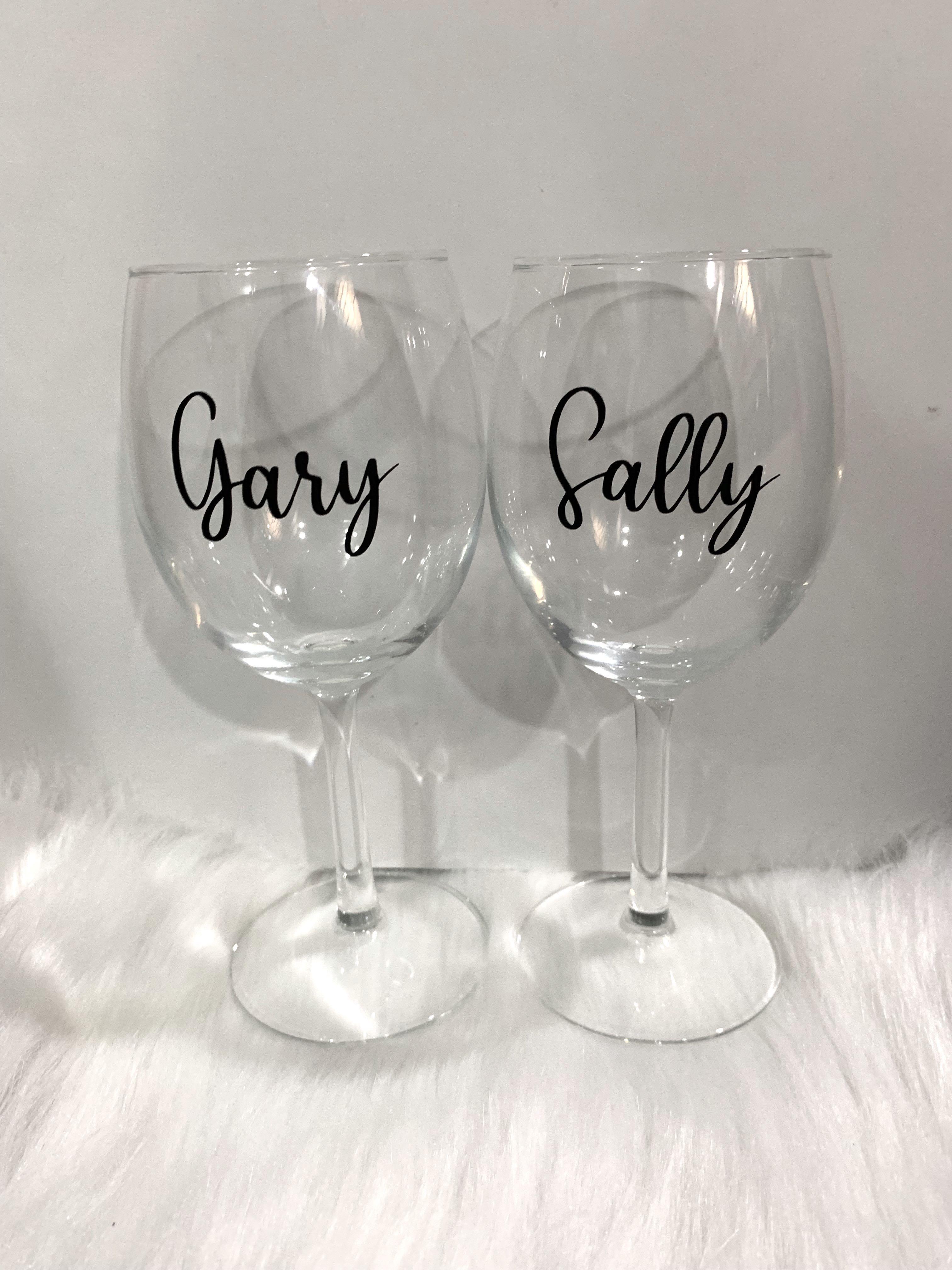 Customised Wine Glass 300ml | 440ml, Furniture & Home Living ...