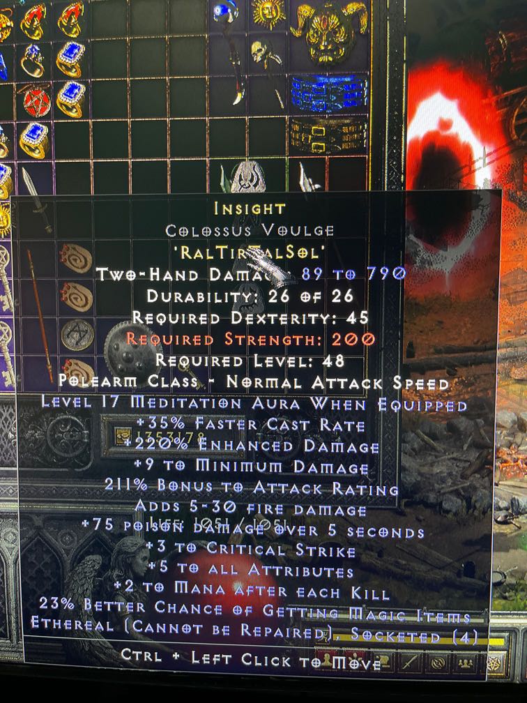D2R Diablo 2 Resurrected: ETH Insight Colossus Voulge, Video Gaming ...