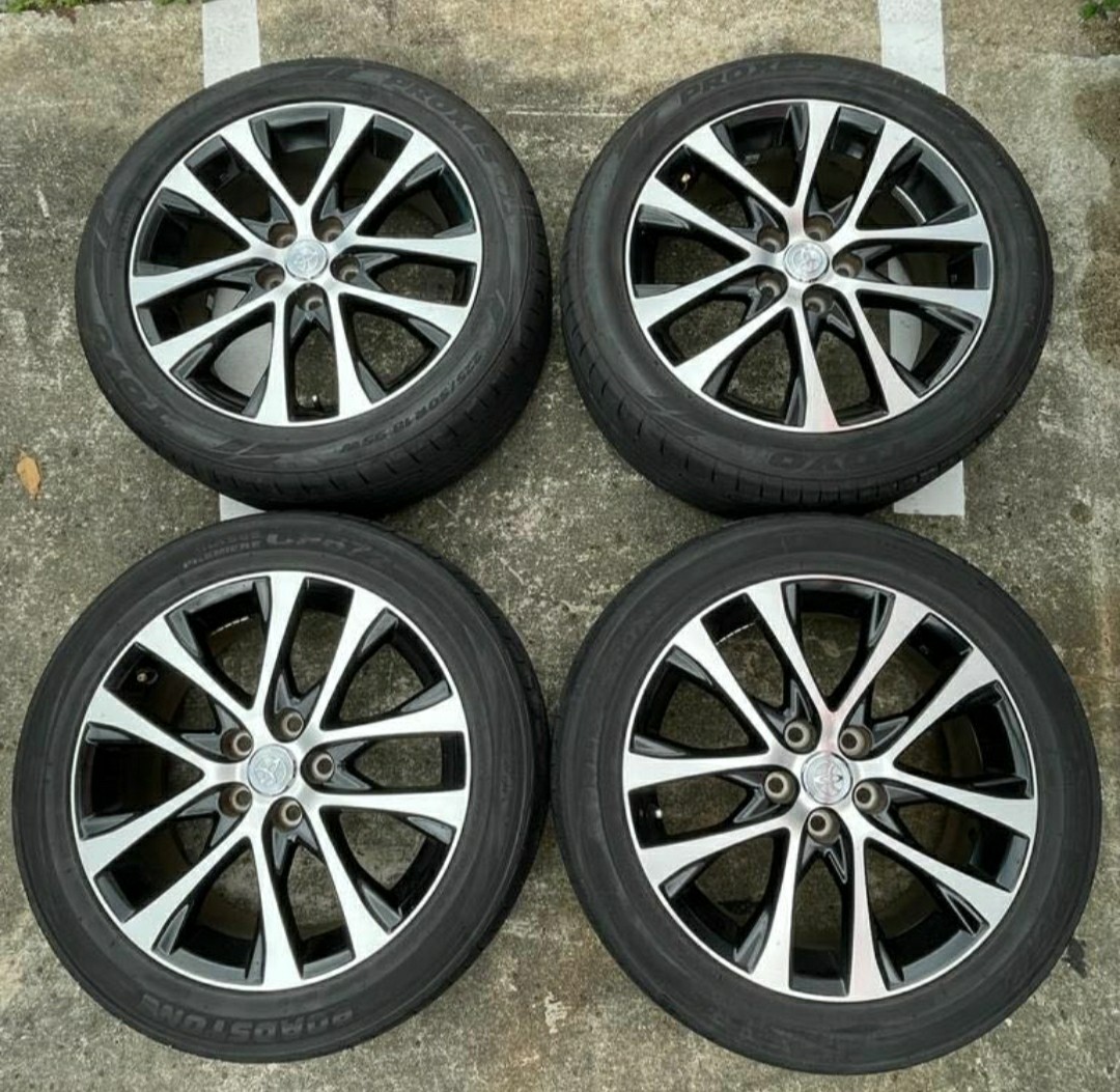 Estima Original rims 18" w tyres, Car Accessories, Tyres & Rims on ...
