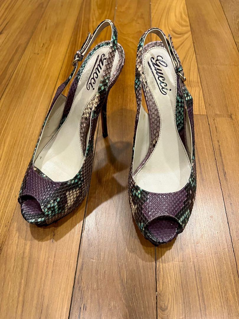 Gucci exotic python skin heels, Women's Fashion, Footwear, Heels on ...