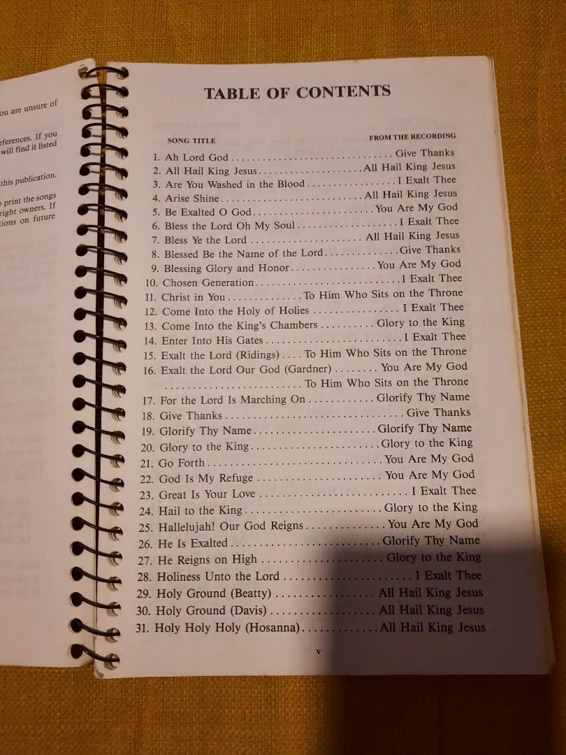 Hosanna Music Songbook 1 - 103 songs inside (see contents), Hobbies ...