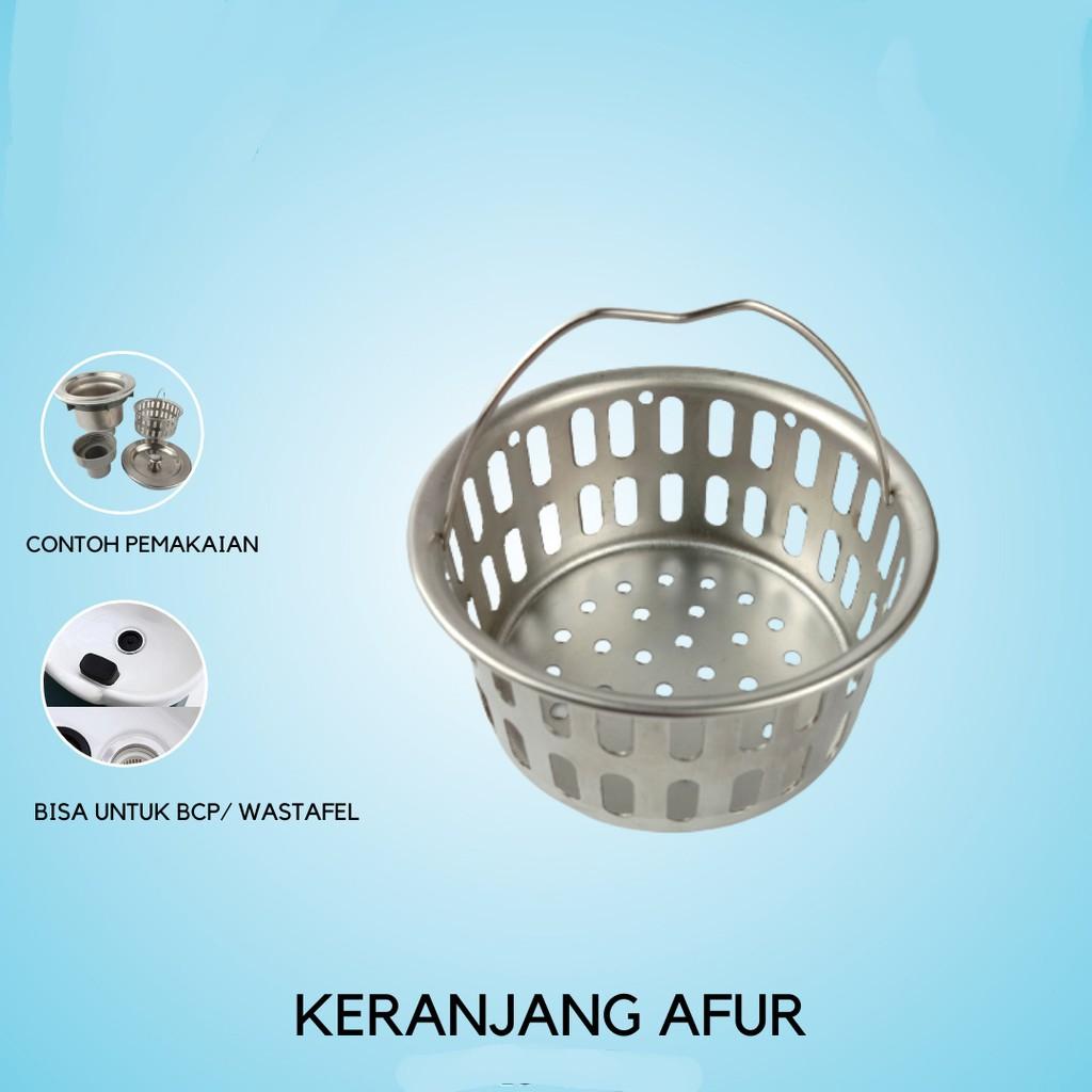 Keranjang Afur Saringan Stainless Steel wastafel Cuci Piring Wadah ...