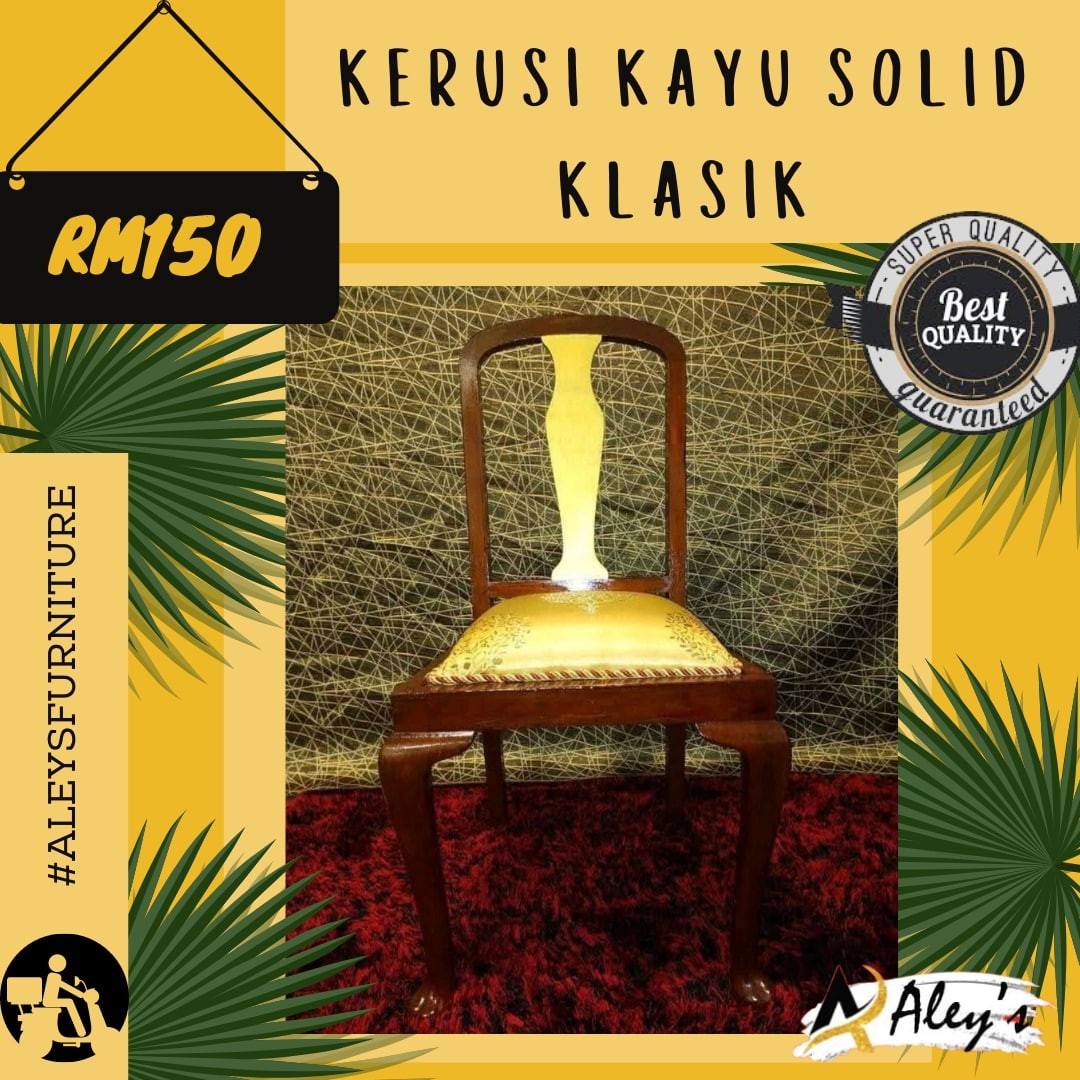 KERUSI KAYU SOLID KLASIK, Furniture & Home Living, Furniture, Chairs on ...