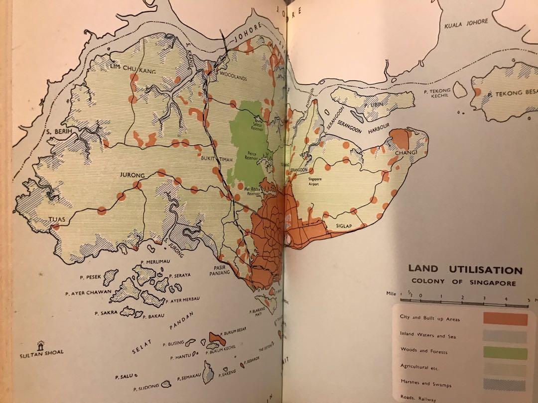 1954 Large Map Mint Condition Colony Of Singapore with other maps ...