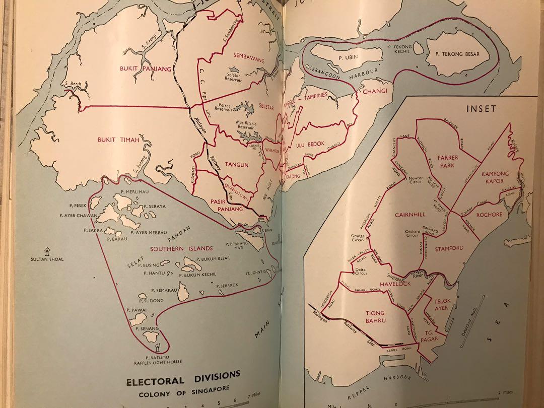 1954 Large Map Mint Condition Colony Of Singapore with other maps ...