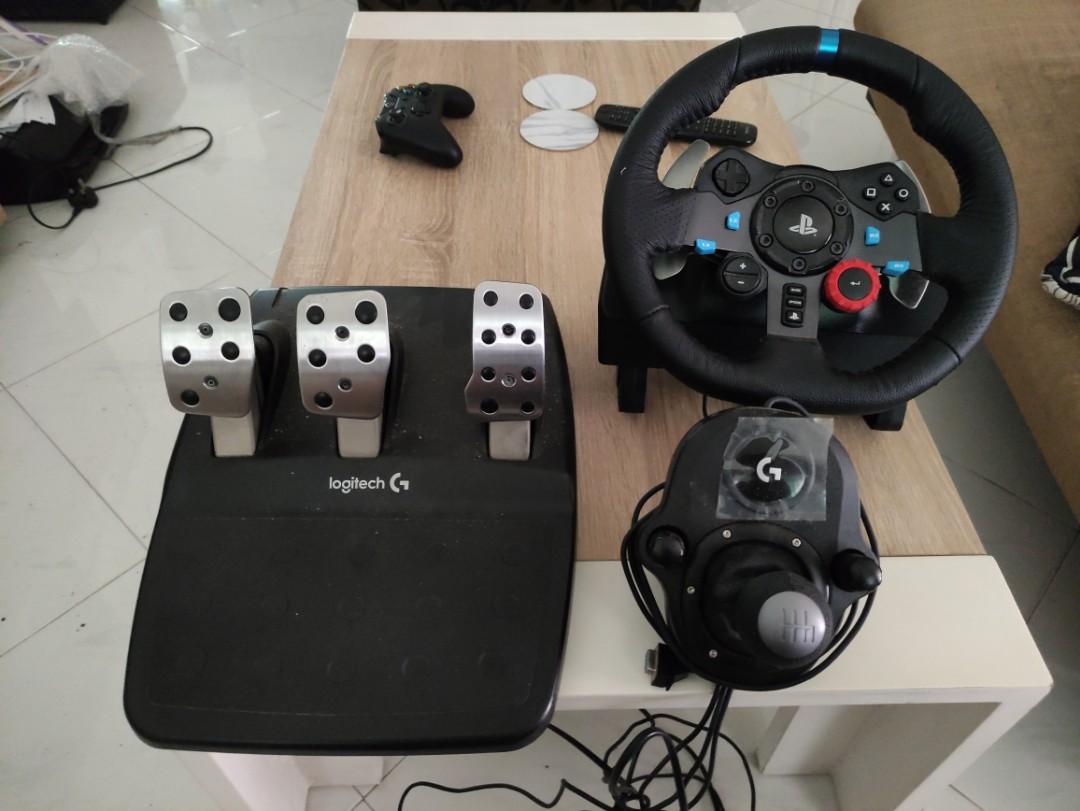 Logitech g29 steering wheel set + shifter, Video Gaming, Gaming ...