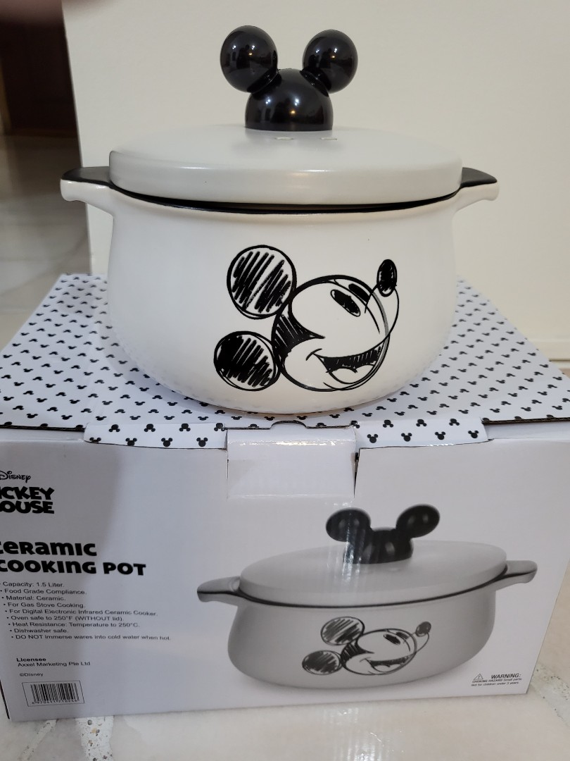 Mickey Mouse Ceramic Cooking Pot, Furniture & Home Living, Kitchenware ...