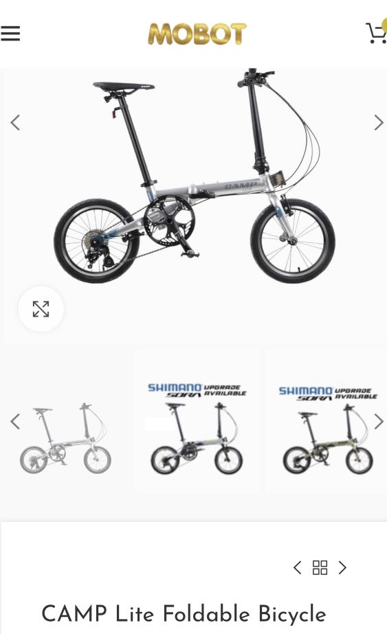 MOBOT CAMP-LITE Folding Bike (Silver), Sports Equipment, Bicycles ...