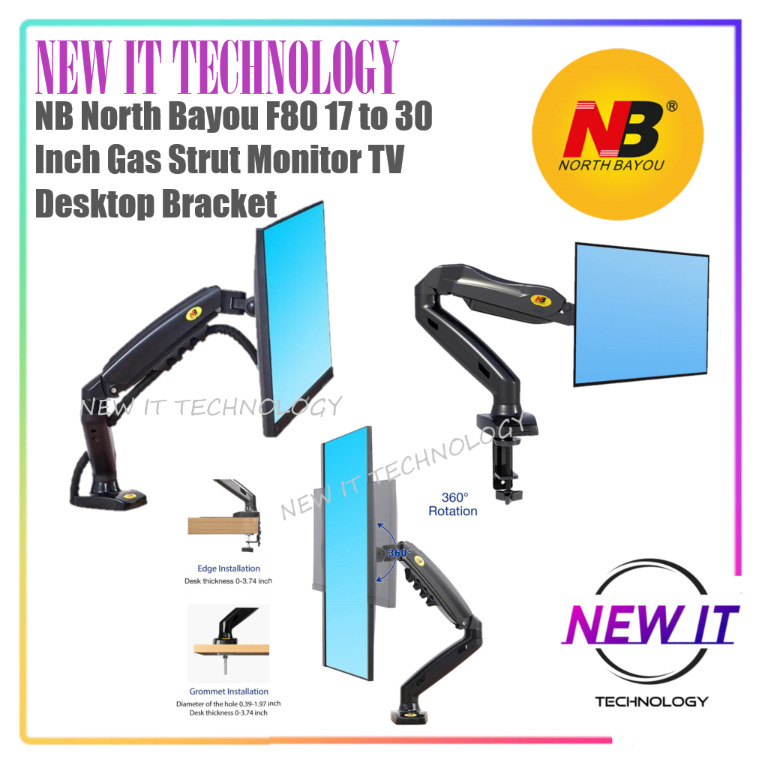 NB North Bayou F80 17 to 30 Inch Gas Strut Monitor TV Desktop Bracket, Health & Nutrition ...