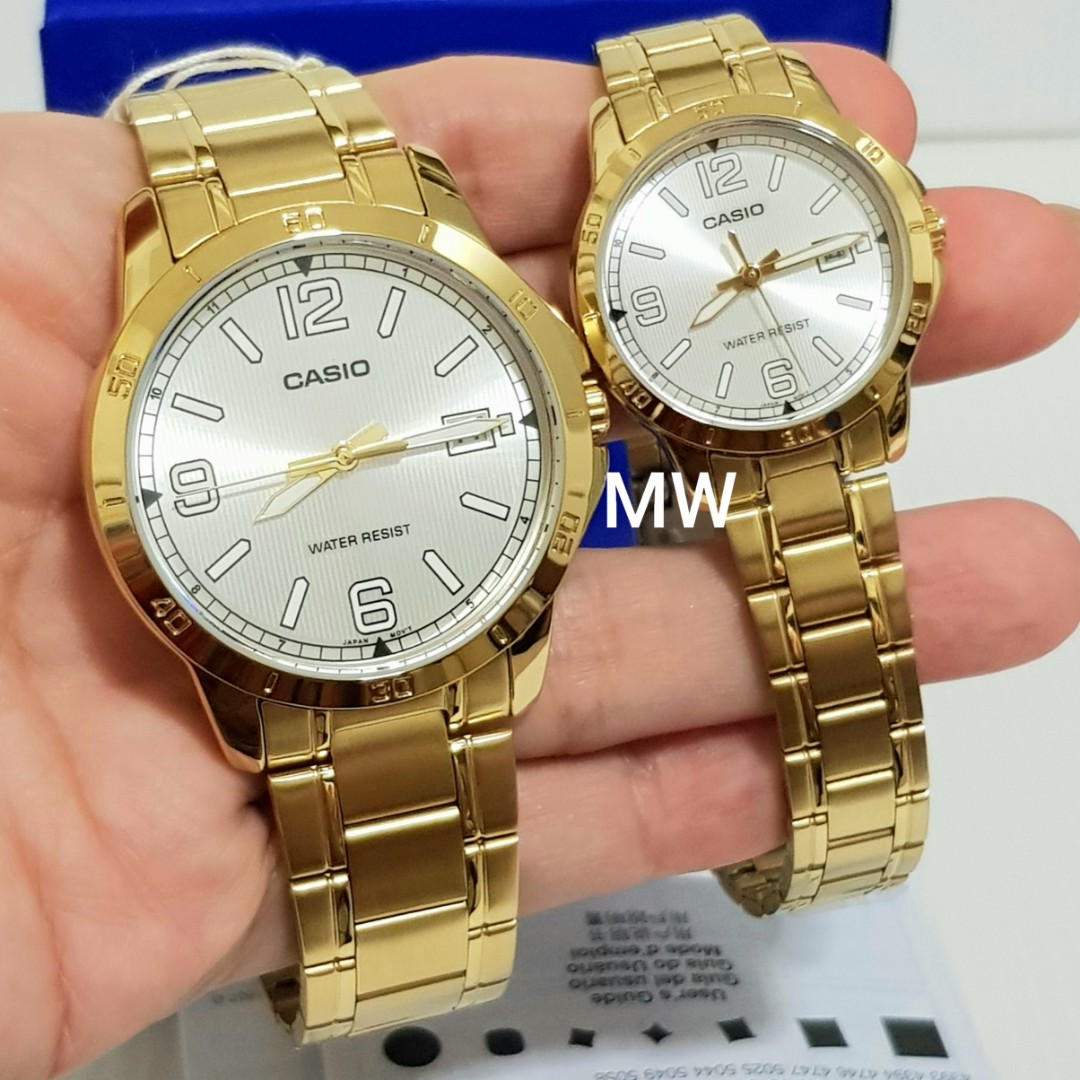 Original Casio gold tone couple lover pair watches brand new, Women's ...