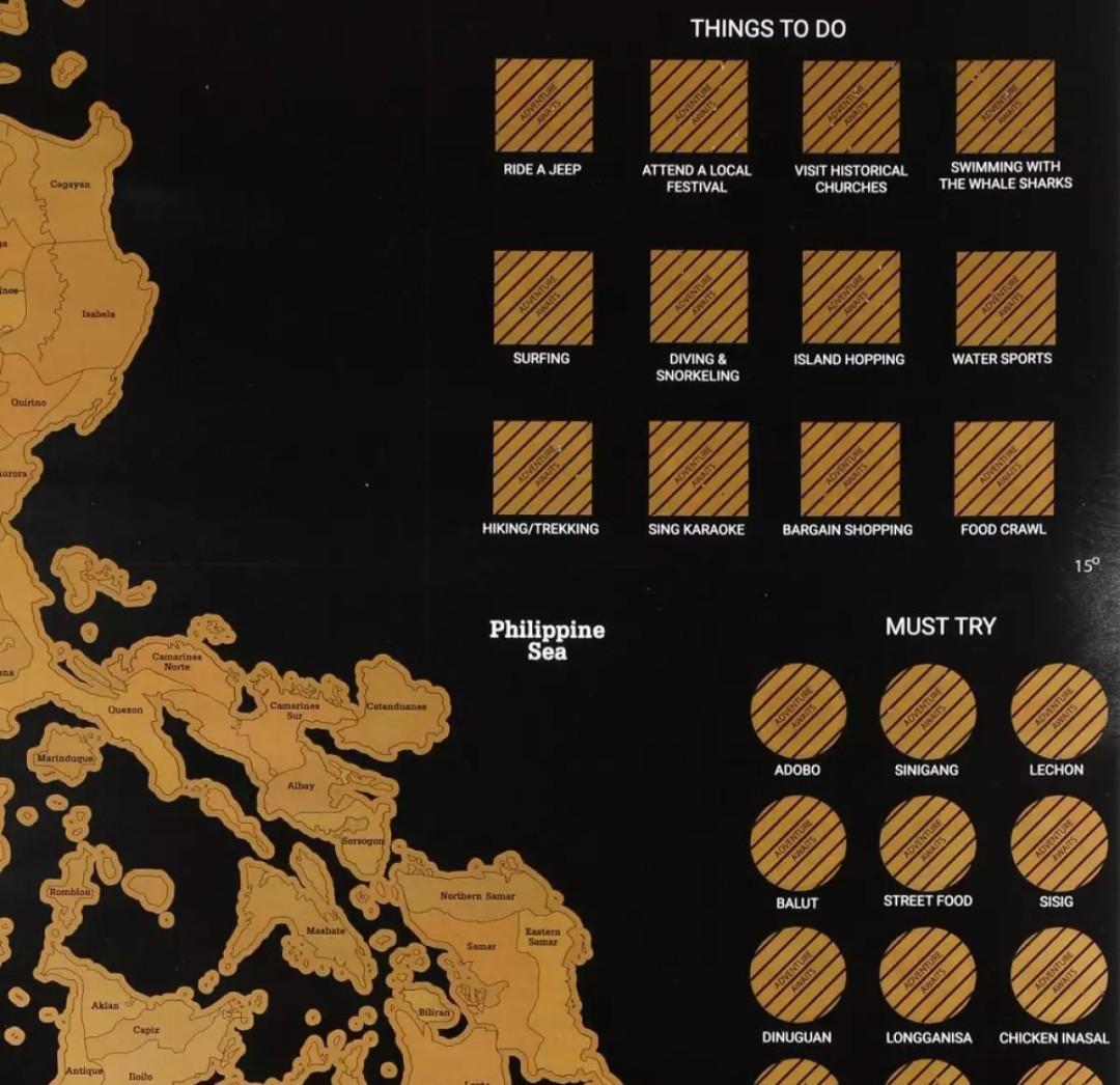 Philippines Scratch Map, Hobbies & Toys, Books & Magazines, Travel ...