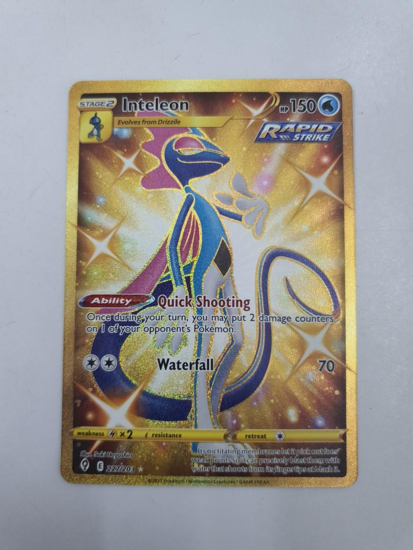 Pokemon TCG evolving skies Inteleon gold card, Hobbies & Toys, Toys ...