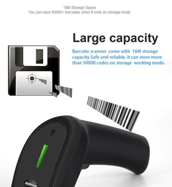 [PREORDER] Symcode CCD 2.4G Wireless Handheld Barcode Scanner Read 1D/2D Screen Code High ...