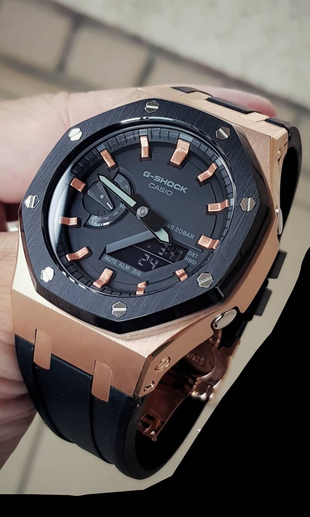 Rose gold lovers casioak mod ga2100 ga21110 ga-2110 ga-2100 custom mod ...