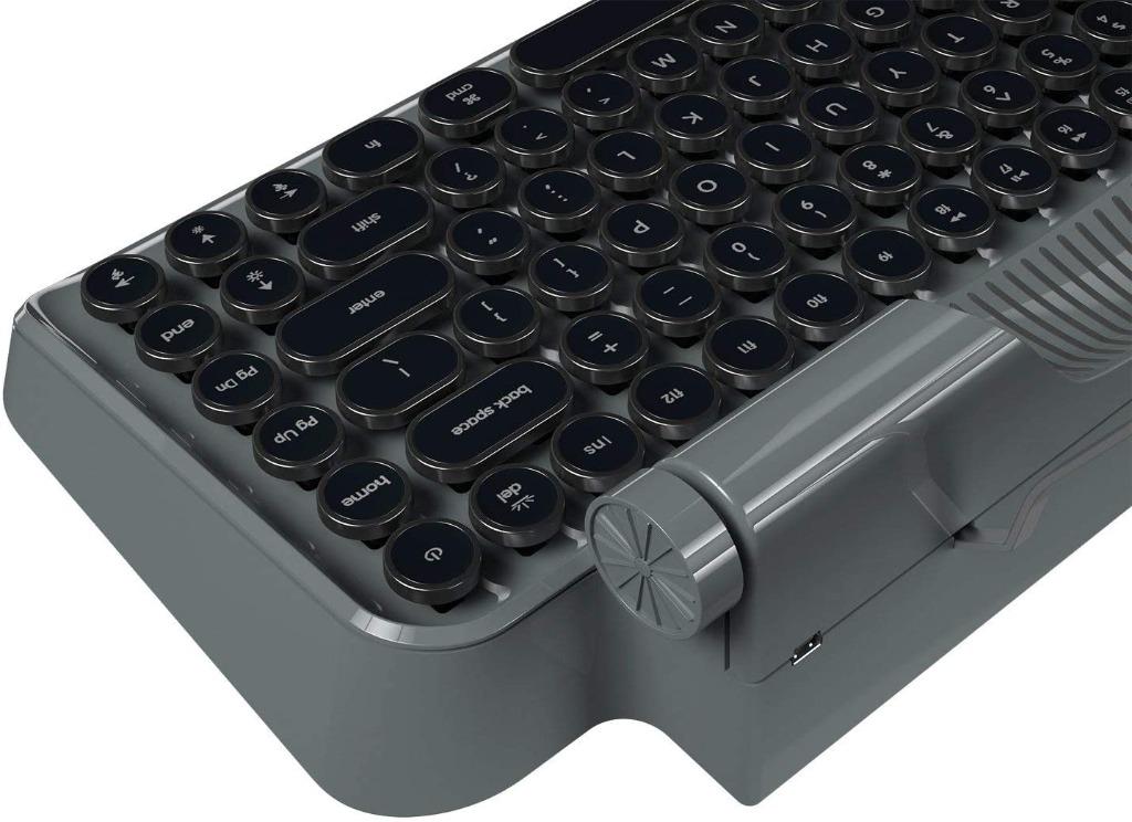 Rymek Typewriter Mechanical Wireless Keyboard with Tablet Stand Classy ...