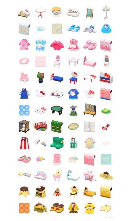 Sanrio X Animal Crossing New Horizons Hello Kitty My Melody Pompompurin ...