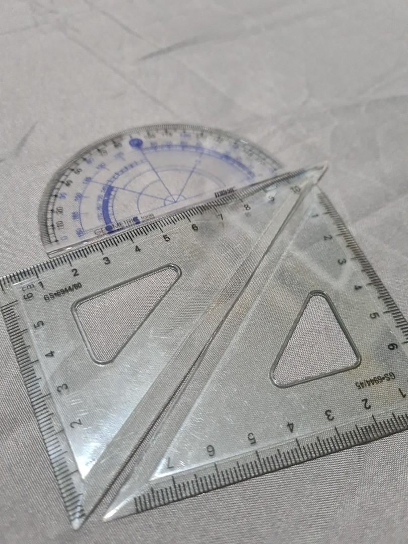 Set Square & Protractor Set, Hobbies & Toys, Stationery & Craft ...