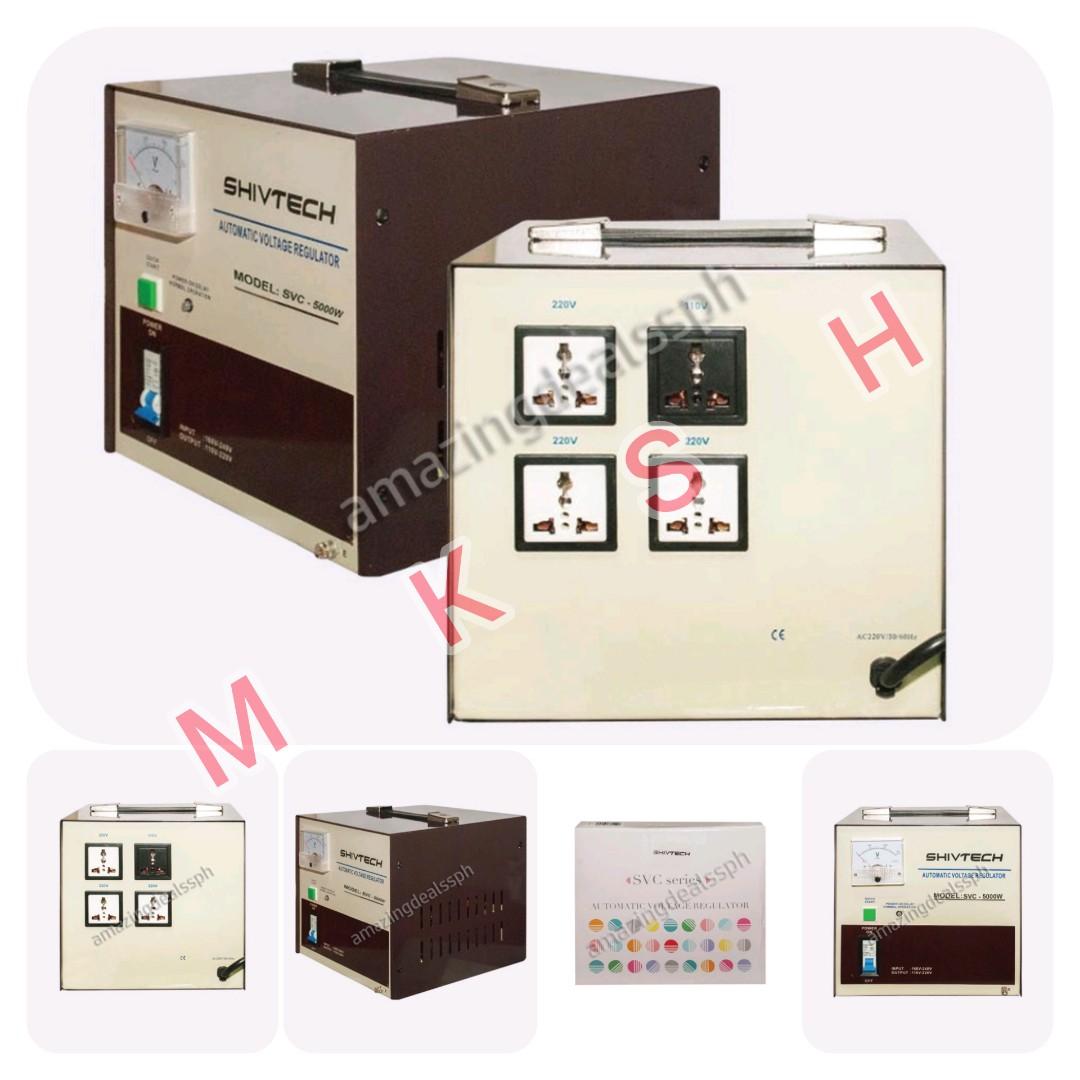 SVC-5000W Shivtech AVR wtih Time Delay, Computers & Tech, Office ...